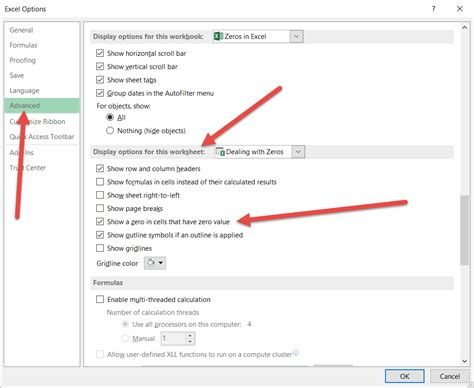 zero in excel za