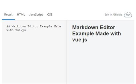 markdown editor example made with vue js