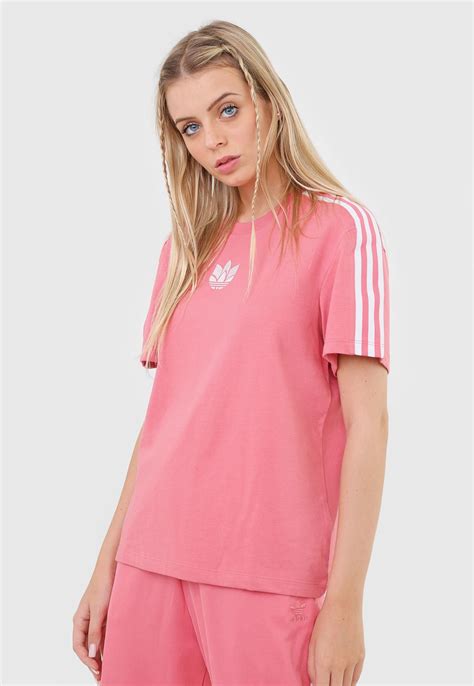 Camiseta Adidas Originals Adicolor 3d Trefoil Loose Rosa Compre Agora