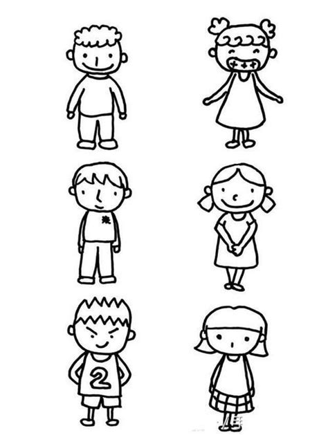 男生和女生简笔画 简笔画图片大全 蒲城教育文学网