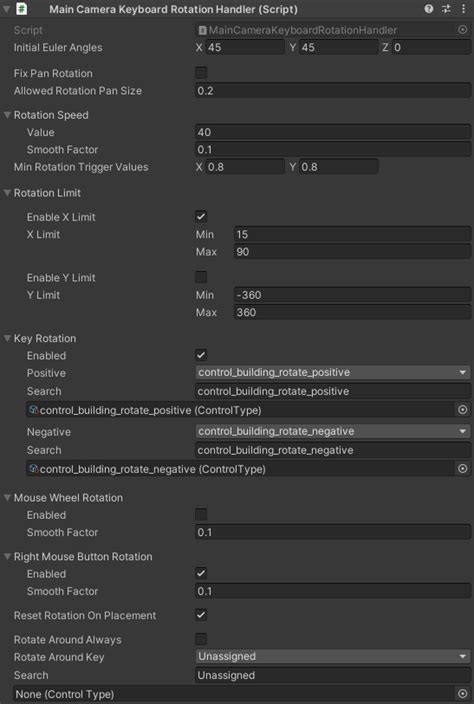 main camera controller unity rts engine documentation
