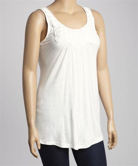 Ivory Rosette Sleeveless Top Plus Zulily Tank Top Fashion Tops