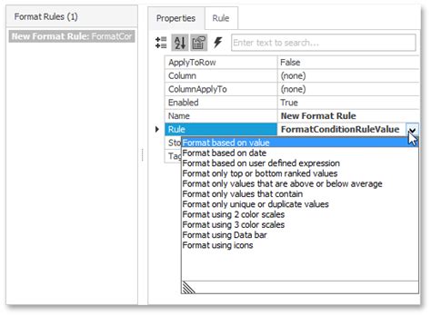 formatconditionrulevalue class winforms controls devexpress help