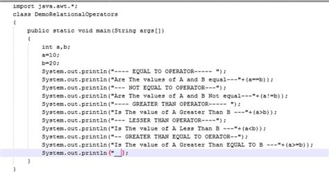 java tutorials java operators relational operators part 2 youtube