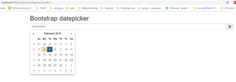 bootstrap date picker not working on on my form using grails site mesh
