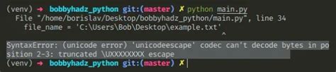 python unicode error unicode escape