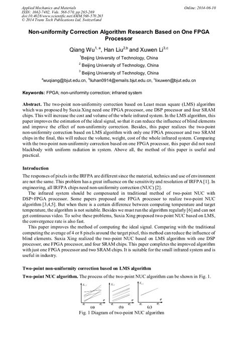 Non Uniformity Correction Algorithm Research Based On One Fpga