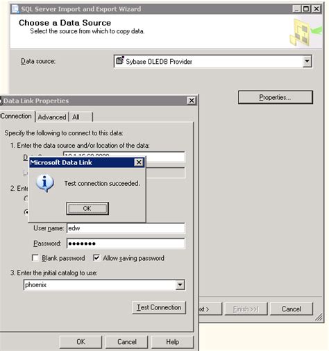 sql error message when trying to connect to sybase using ssis stack
