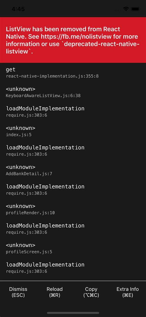 listview has been removed from react native · issue 371 · apsl react