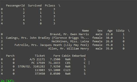 python print data frame head gives output not as a nice