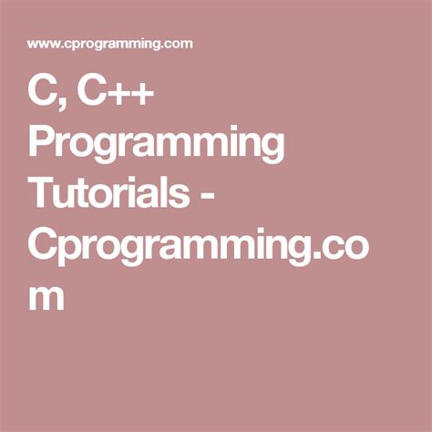 c c programming tutorials programming tutorial