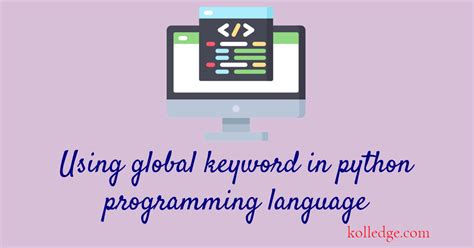 using global keyword in python programming language