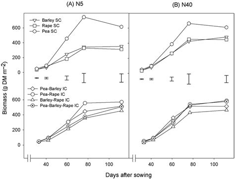 Total Dry Matter Production G Dm M −2 In Sole And Intercrops Of Pea