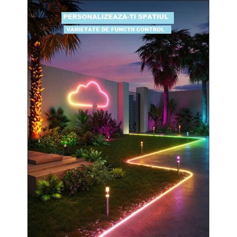 Banda Led Smart Neon 5m Lumina Rgb Flexibila Ambientala Led Dinamic