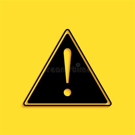 Signo De Exclamación Negro En Icono De Triángulo Aislado En Fondo Gris