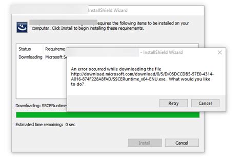 an error occurred while downloading the file ssceruntime x64 enu exe