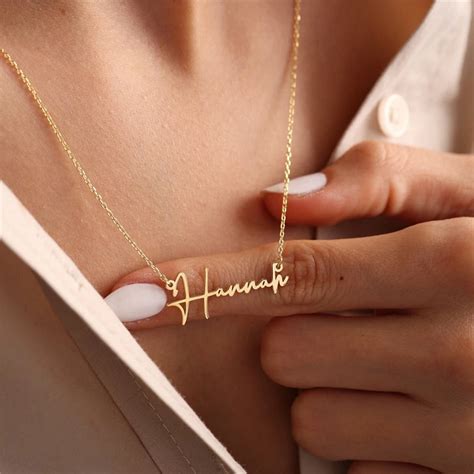 Custom Gold Name Necklace Women Personalized Nameplate Pendant Necklace