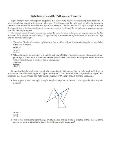 Image result for Right Triangle Pythagorean Theorem Examples