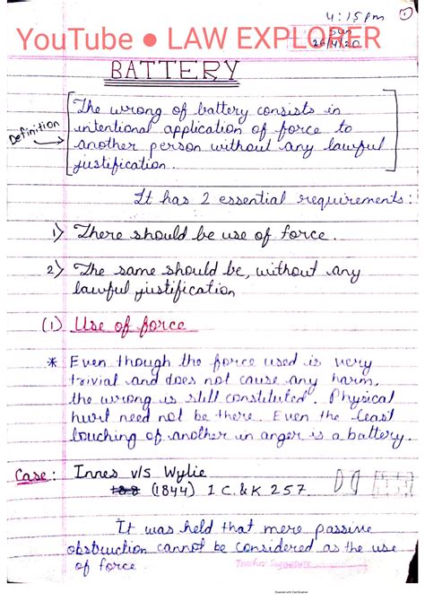 Image result for Battery Tort Example