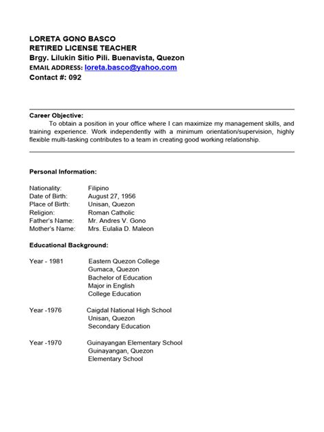 Image result for F Format Resume