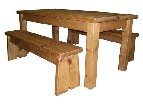 Rustic pine dining table bench - Hawk Haven