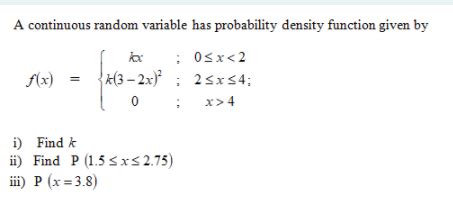 Image result for Questions On Continuous Random Variable