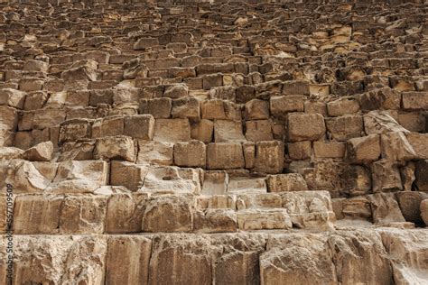 Stones of the Great Pyramid of Giza close up, Khufu Pyramid Stock Photo ...