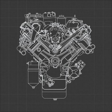 Image result for Technical Drawing Car Engine