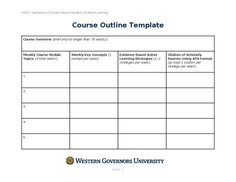 Image result for Course Overview Template
