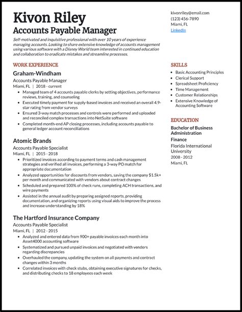 Image result for Accounts Payable Resume Examples