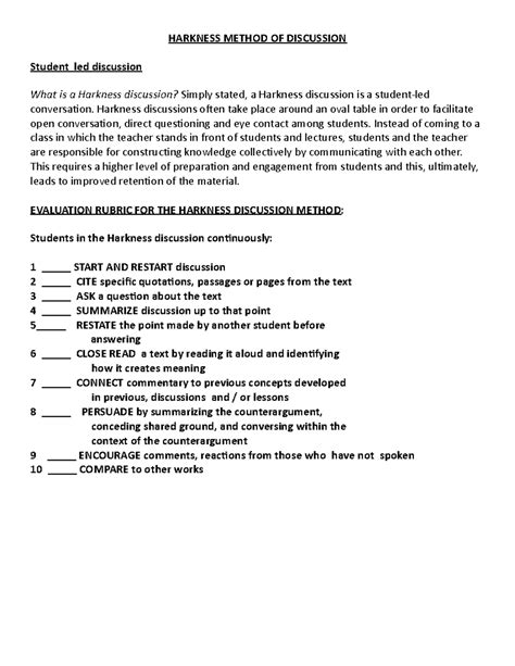 Image result for Harkness Discussion Method