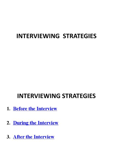 10 - INTERVIEWING STRATEGIES Job Seekers | PDF | Experience | Job Interview