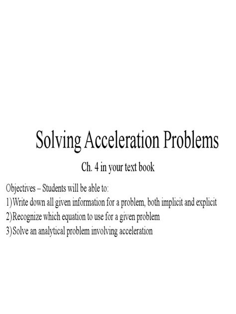 Image result for Acceleration Problems