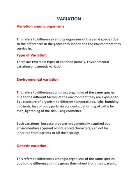 Image result for Variation Def