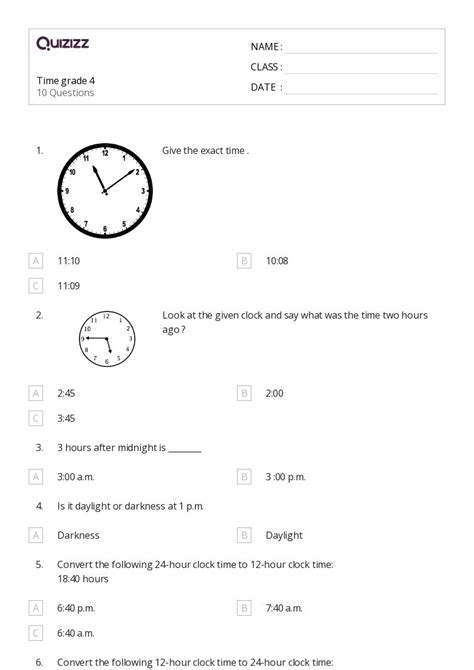 Image result for Using Time for Grade 4 Worksheets