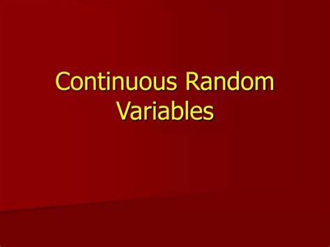 Image result for Continuous Random Variable Flow Chart
