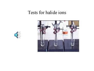 Image result for Halide Ions Practical