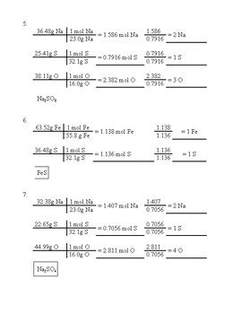Image result for Empirical Formula Worksheet Answer Key