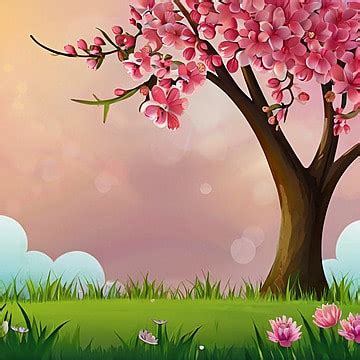 Spring Landscape Background, Tung Blossom, Spring, Flower Meadow ...