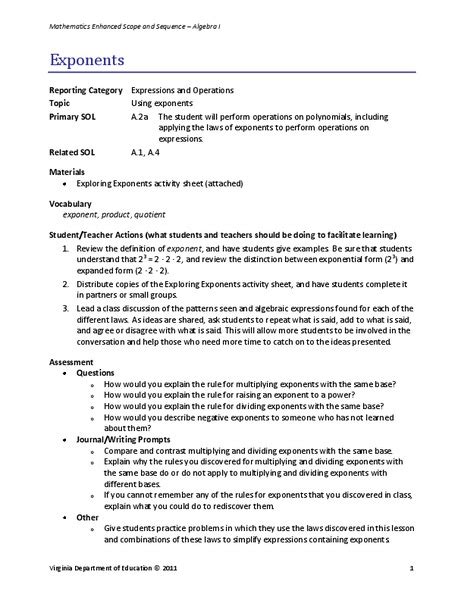 Image result for Exponents Lesson