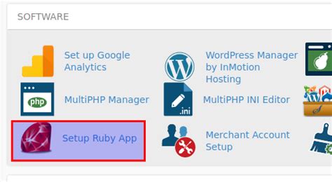 Image result for cPanel Setup Ruby App