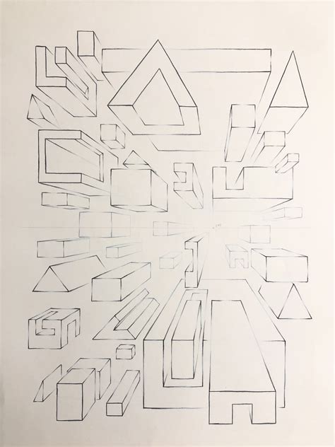 Image result for 1 Point Perspective Object Drawing