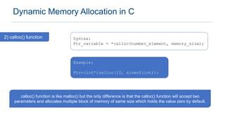 Image result for C Dynamic Memory Allocation Calloc