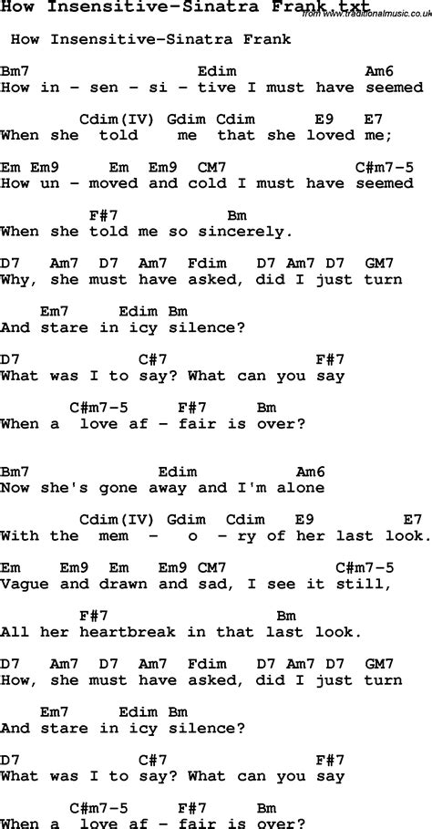 Image result for How Insensitive Song