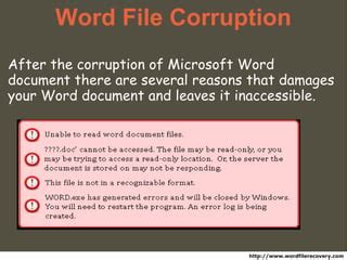 Image result for Word Document Corrupted File