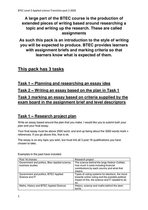 Image result for BTEC Applied Science Transition Work