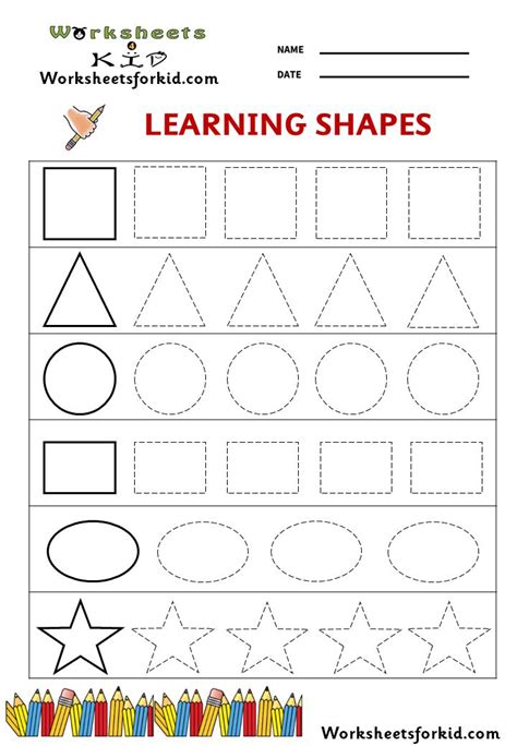 Learning Basic Shapes Worksheets Kegiatan Untuk Anak Anak ...