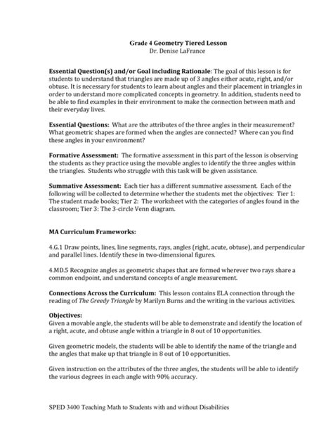 Image result for 4th Grade Math Lesson Plans Geometry