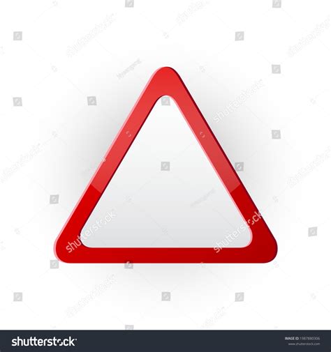 Red Triangle Blank Road Sign Stock Vector (Royalty Free) 1987880306 ...
