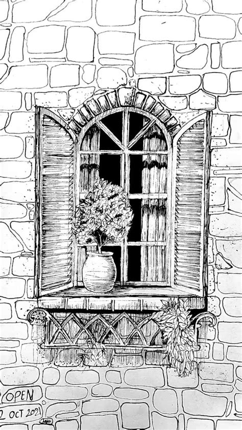 Image result for How to Draw an Open Window